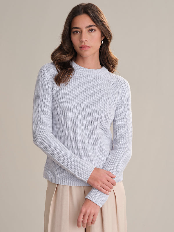 525 America Jane: Crewneck Shaker Stitch Cotton Sweater
