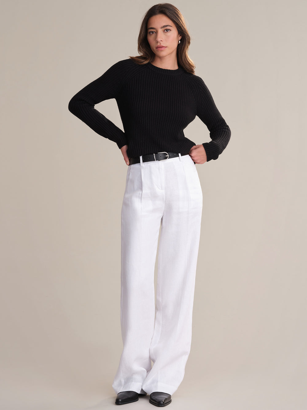 525 America Jane: Crewneck Shaker Stitch Cotton Sweater