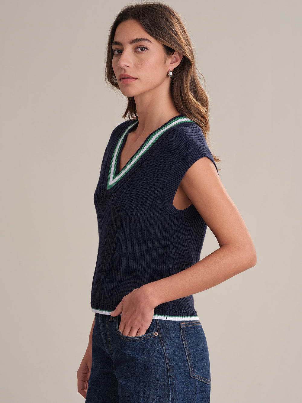 525 America Wendy: Varsity V-Neck Sweater Vest