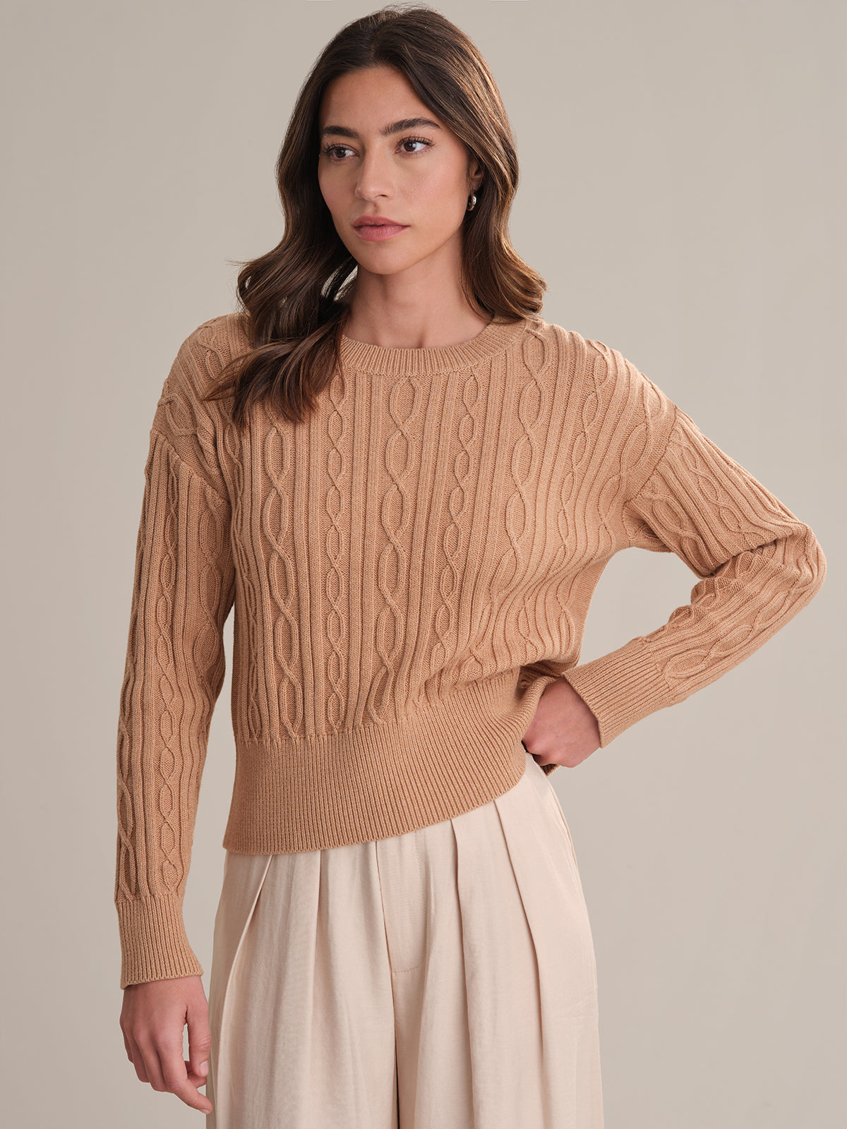 525 America Theresa: Cable Cotton Sweater