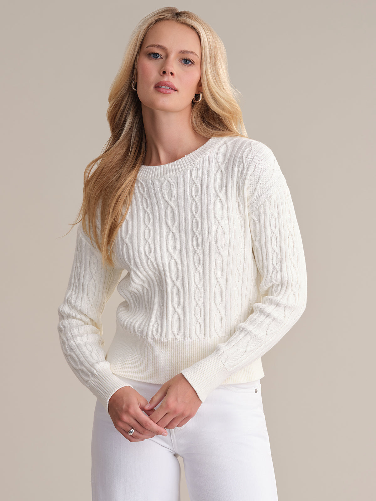 525 America Theresa: Cable Cotton Sweater