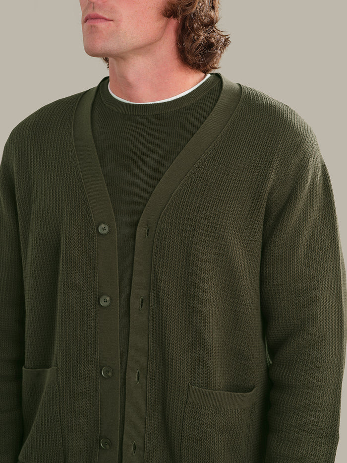 525 America Men's Cotton V-Neck Cardigan