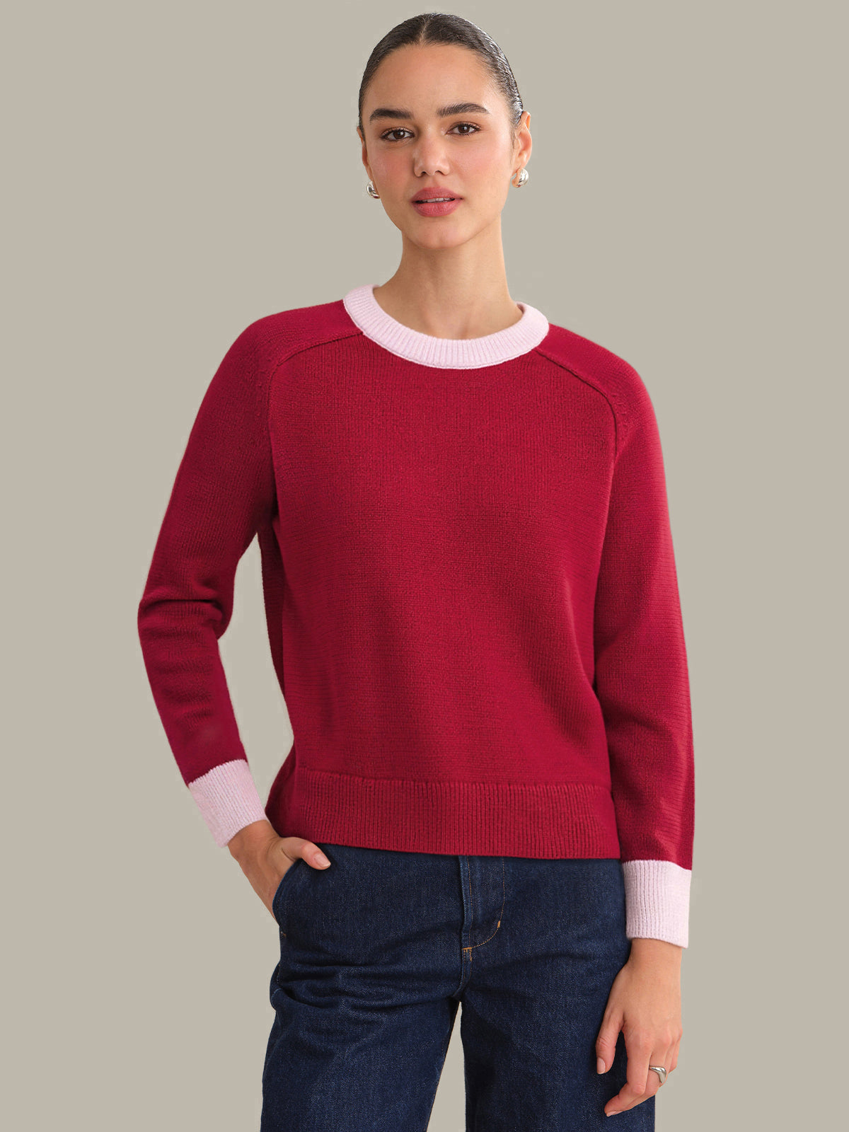525 America Calista: Cotton Colorblock Sweater